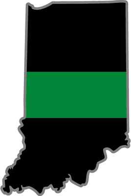 4" Indiana IN State Thin Green Line Military Ranger Federal Agent Decal ...