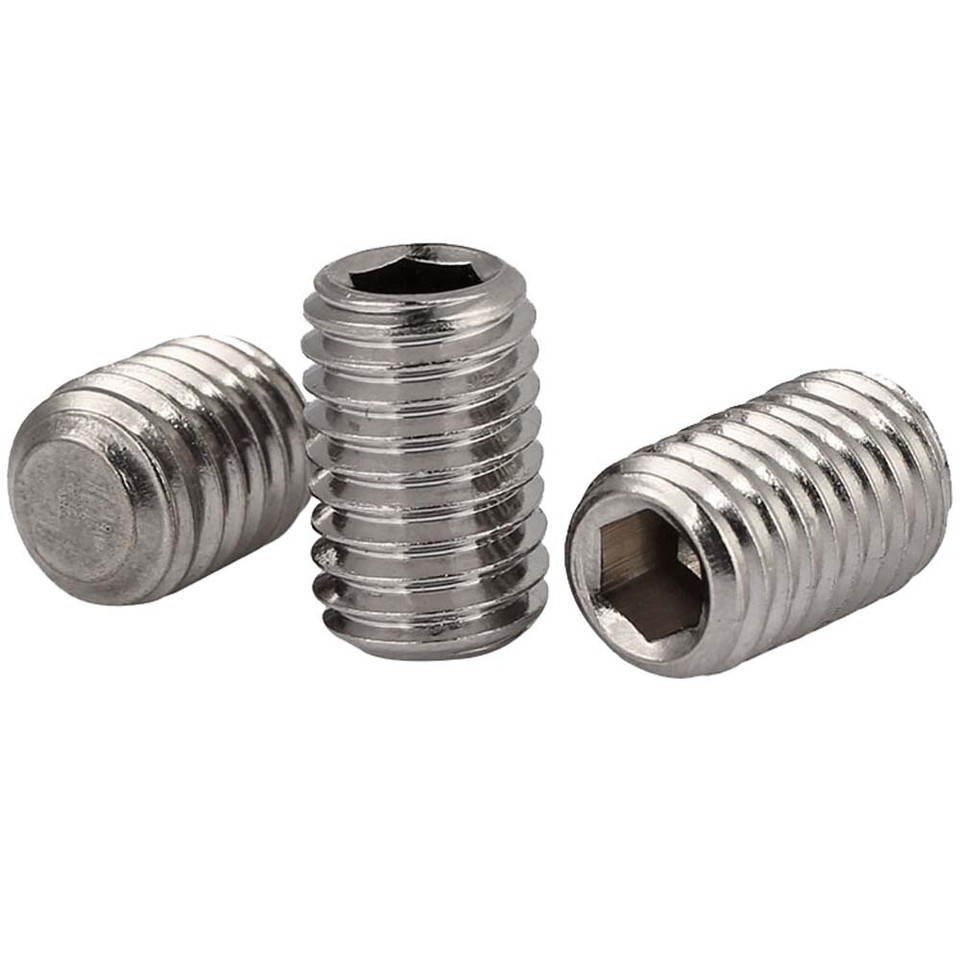 M4 x 0.5 Fine Thread Stainless Steel Grub Screws Socket Set Screws w ...