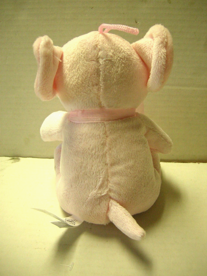 Zoopalooz Baby Elephant Rattle By Petting Zoo, Pink, 6" Sitting, Brand ...