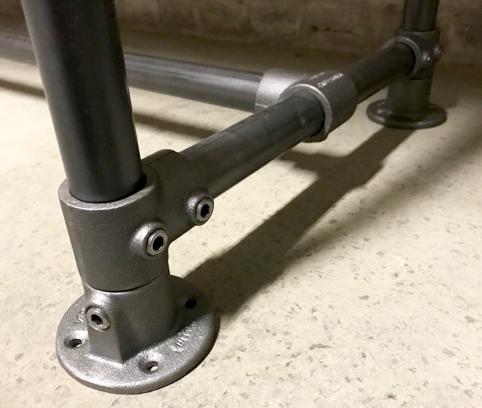 Industrial Reclaimed Scaffold Board Dining Table Steel Legs 5 feet ...