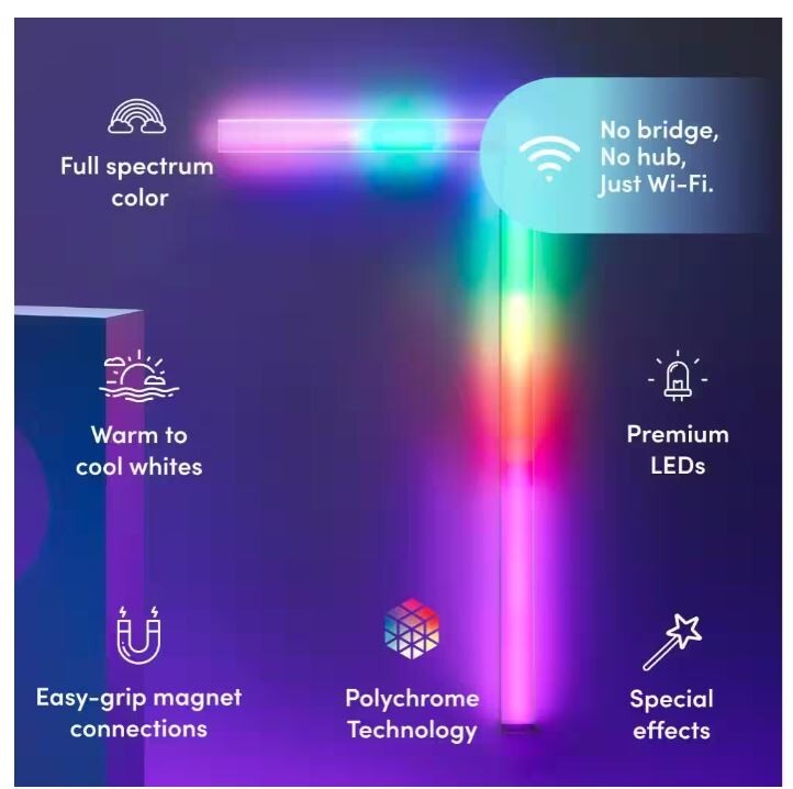 LIFX Smart Wi-Fi LED Beam Color Zone Full Color 4x 12" Light Bar Kit ...