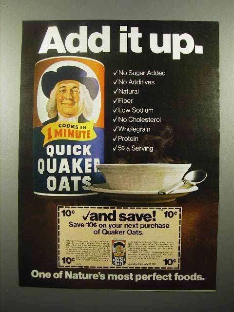 1980 Quaker Oats Ad - Add it Up | eBay