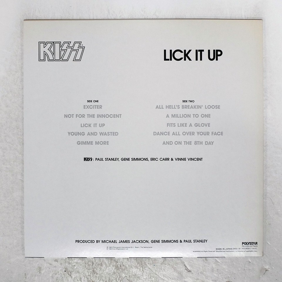 KISS LICK IT UP CASABLANCA 28S181 Japan JAPANs 1ST PRESS FULL-FACE OBI ...