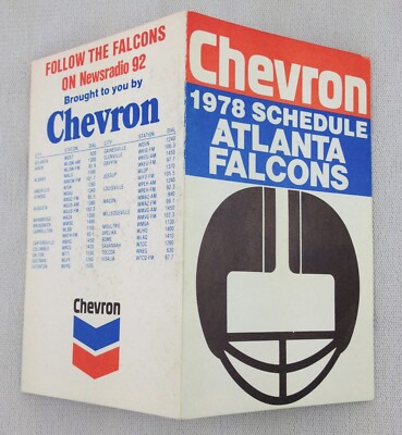 NFL 1978 Atlanta Falcons Pocket Football Schedule - Chevron | eBay