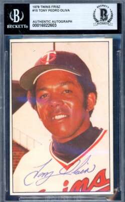 Tony Oliva Beckett BAS Signed 1978 Frisz Twins Autograph | eBay