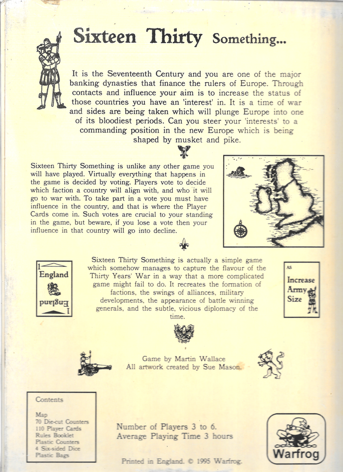 Warfrog Games' 1995 Sixteen Thirty Something... Board Game Unplayed ...