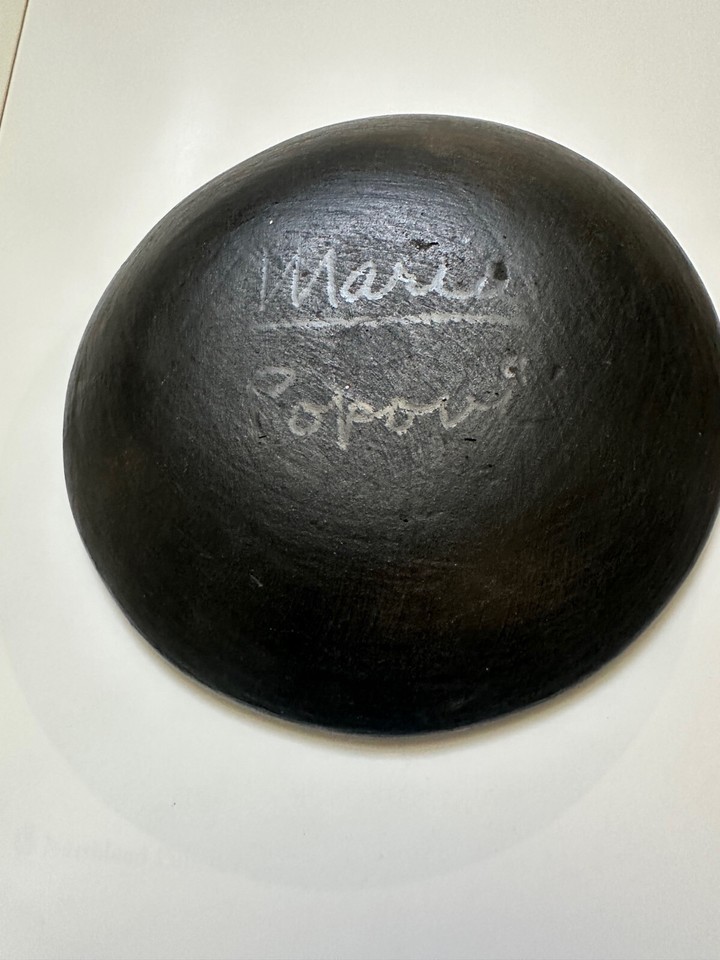 Maria & Popovi Da San Ildefonso Pottery Blackware Feather Plate/ Tray 5 ...