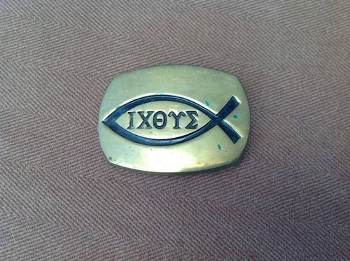 BBB Solid Brass Jesus Fish IXOYE Belt Buckle | eBay