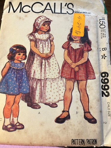 Vintage McCall's pattern 6992 children's dress & hat size 2 - uncut | eBay