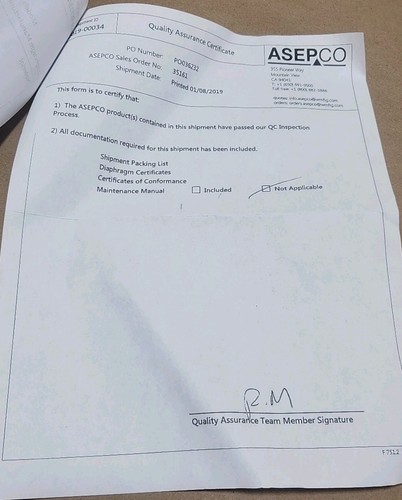 *NEW SURPLUS* Asepco EPDM EG05 Diaphragm USP Class VI 🇺🇸 Made ...