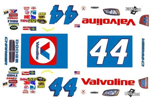 #44 Valvoline "RETRO" Dodge 1/24th - 1/25th Scale Nascar Waterslide ...