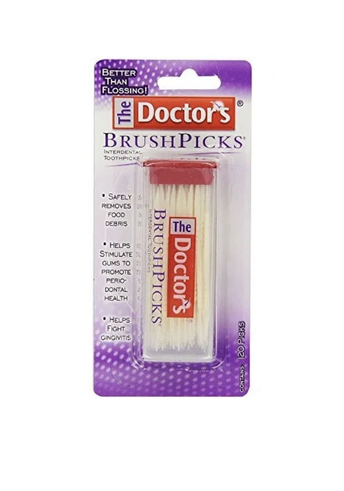 The Doctor's Brushpicks Interdental Toothpicks Gentle & Easy Clean 120 ...