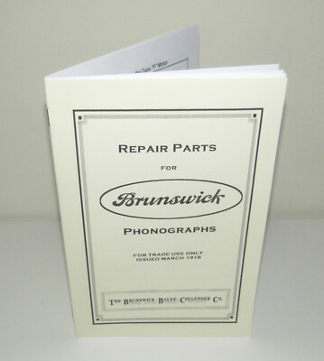 Brunswick Phonograph Repair Parts Manual Reproduction | eBay