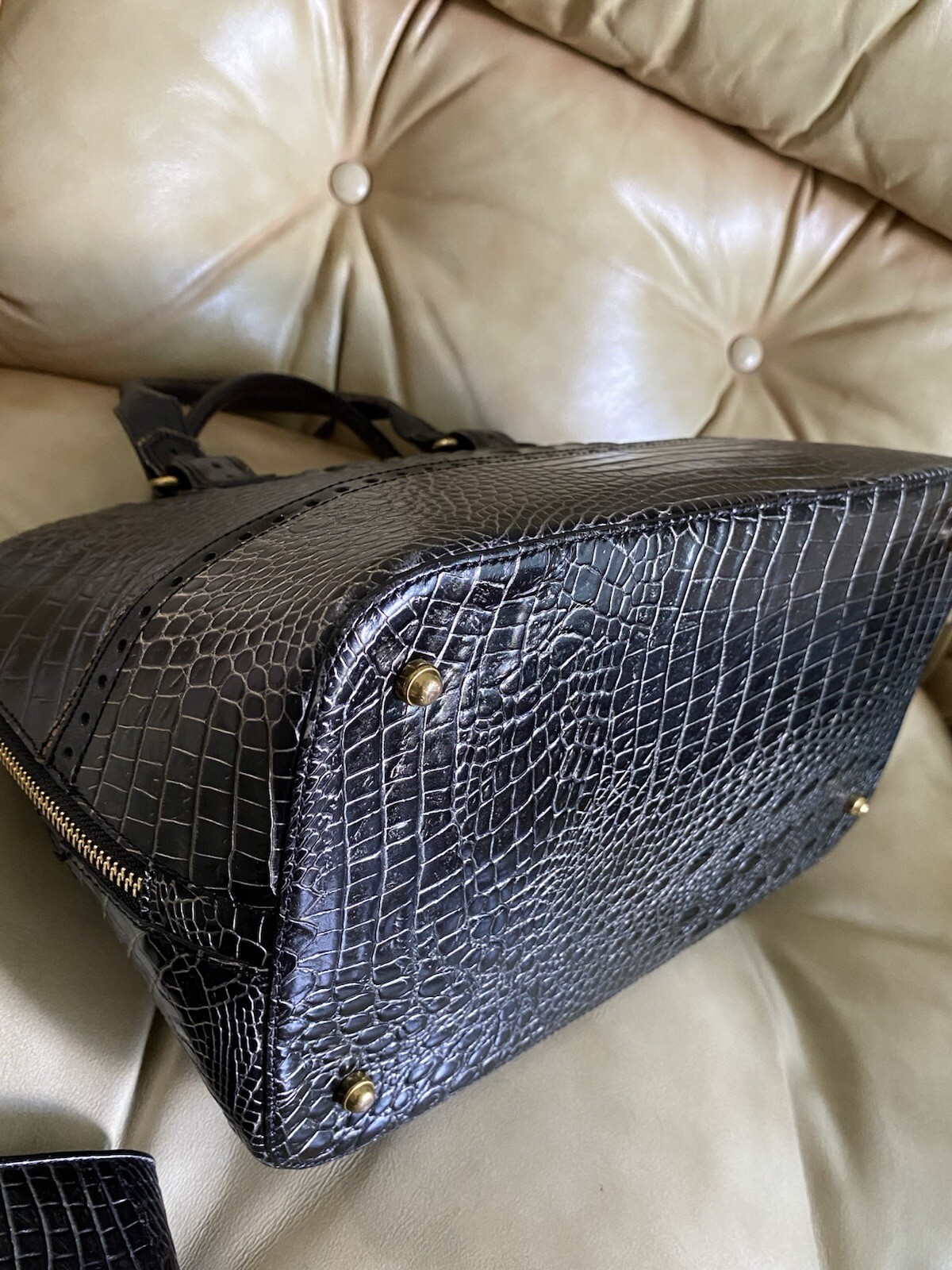 Rare Brahmin Vivian Satchel & Wallet Set Vintage Melbourne Leather Tri ...