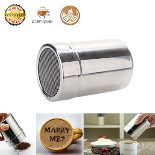 Stainless Steel Mesh Shaker Cappuccino Coffee Decorating Latte Art ...
