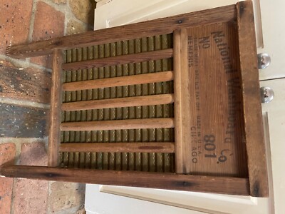 OLD Vintage Antique National Washboard No. 801 Wooden Wash Board FREE ...