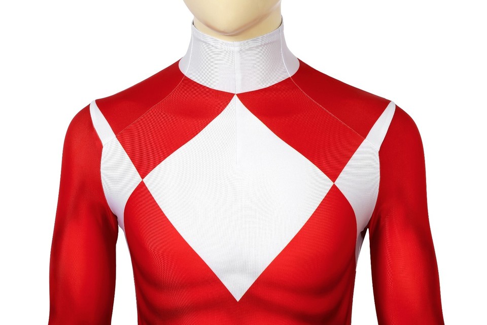 MMPR Red Ranger Suit Costume Cosplay Jumpsuit | eBay
