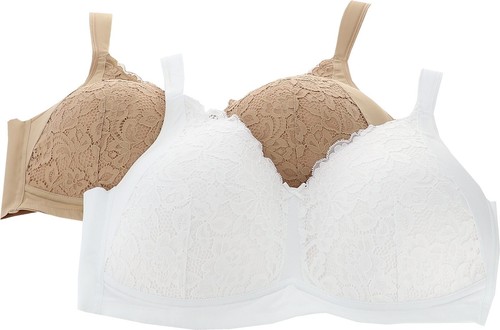 Rhonda Shear 2Pc Molded Cup Bra Back Closure BEIGE/WHITE XL NWOT (104 ...