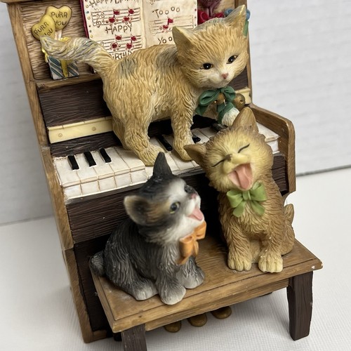 Vintage San Francisco Music Box Kittens Cats at Piano Plays Happy ...