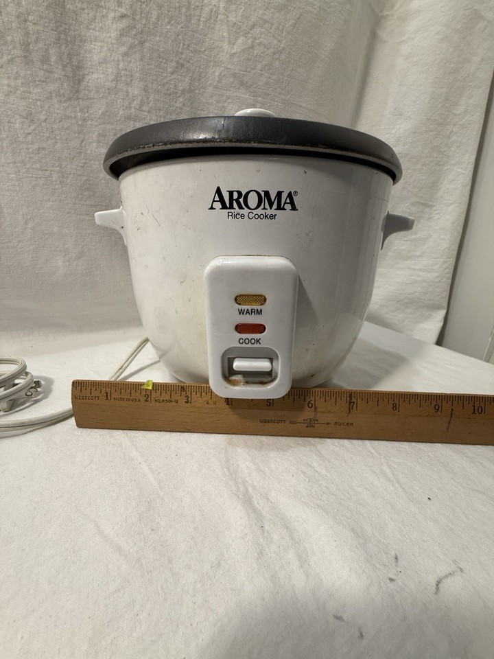 AROMA Rice Cooker 3-Cup Uncooked/6-Cup Cooked 1.5 Qt White | eBay