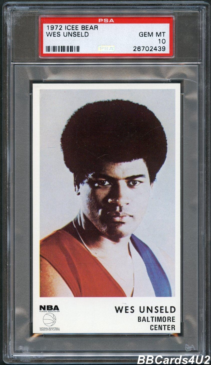 1972 Icee Bear WES UNSELD HOF! PSA 10 Gem Mint Very Low Pop 1/5 ...