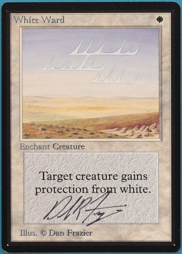 White Ward Beta NM White Uncommon SIGNED MAGIC MTG CARD (ID# 314119 ...