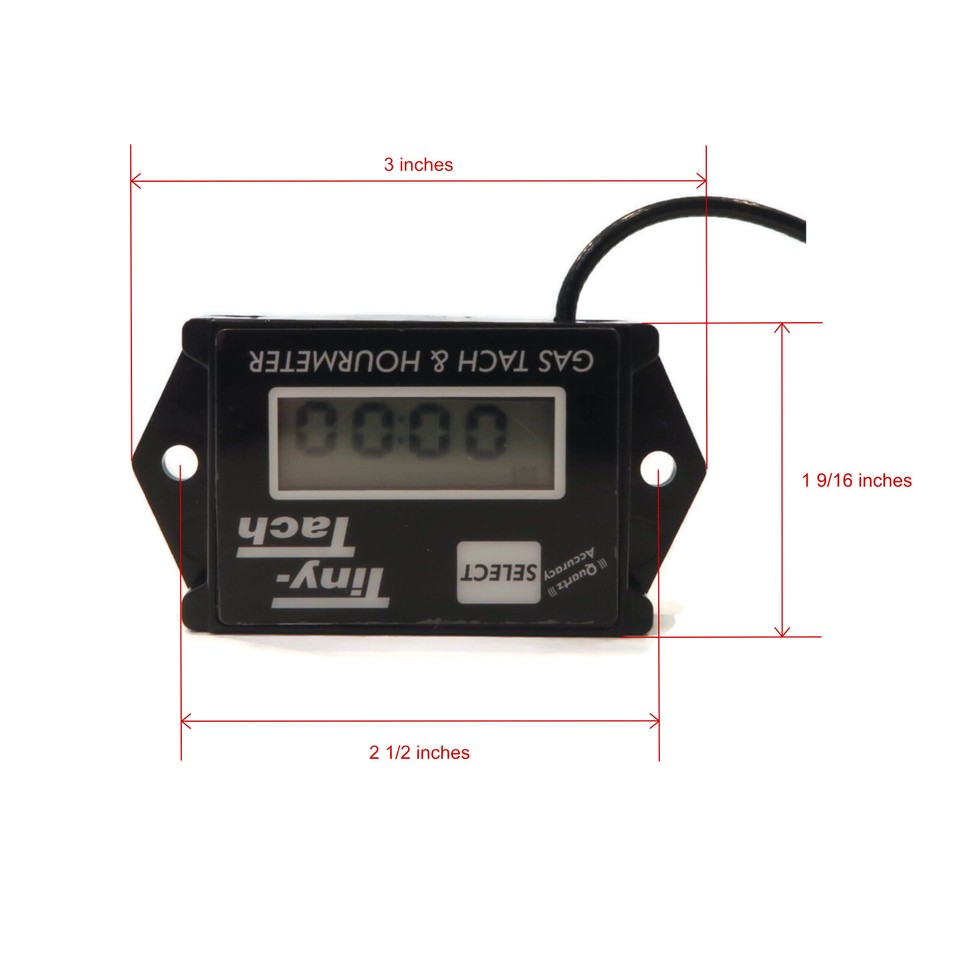 2-Pack - Tiny Tach TT2AM Digital Hour Meter Tachometers Resettable Job ...