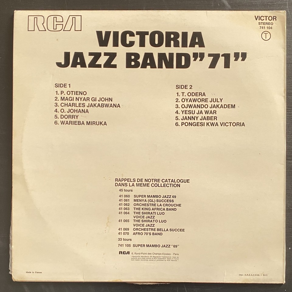 VICTORIA JAZZ BAND 71 LP French 1973 EX++ | eBay