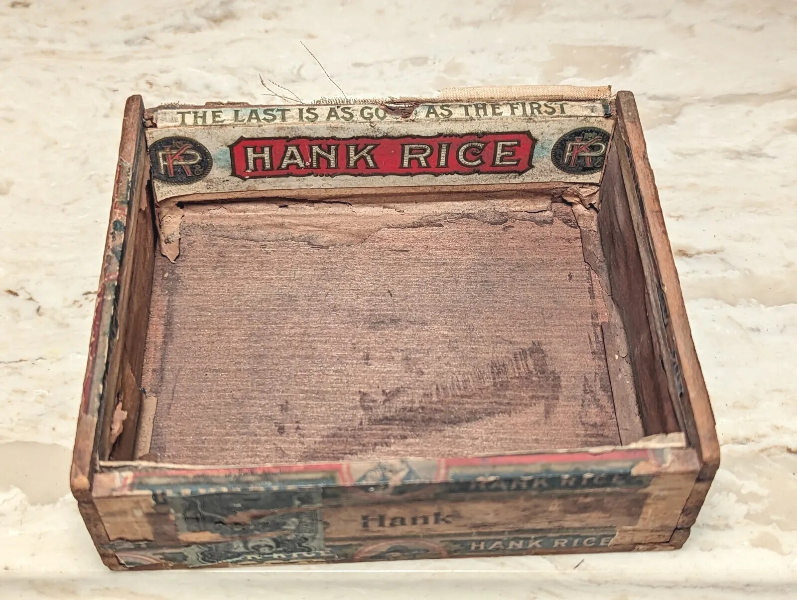 Antique Hank Rice Cigar Tobacco Box Wood Advertising Art Iowa Minnesota ...