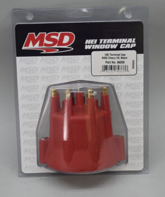 84333 MSD Distributor Cap - V8 - HEI Terminals - RED - Spark Plug Wire ...