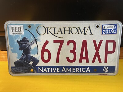 OKLAHOMA NATIVE AMERICAN LICENSE PLATE USED COLLECTORS ITEM RARE HTF | eBay