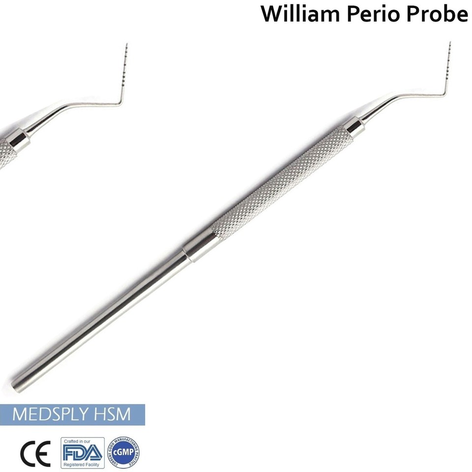 X 2 Periodontal William Probe Dental Tooth Pocket Depths Measuring ...