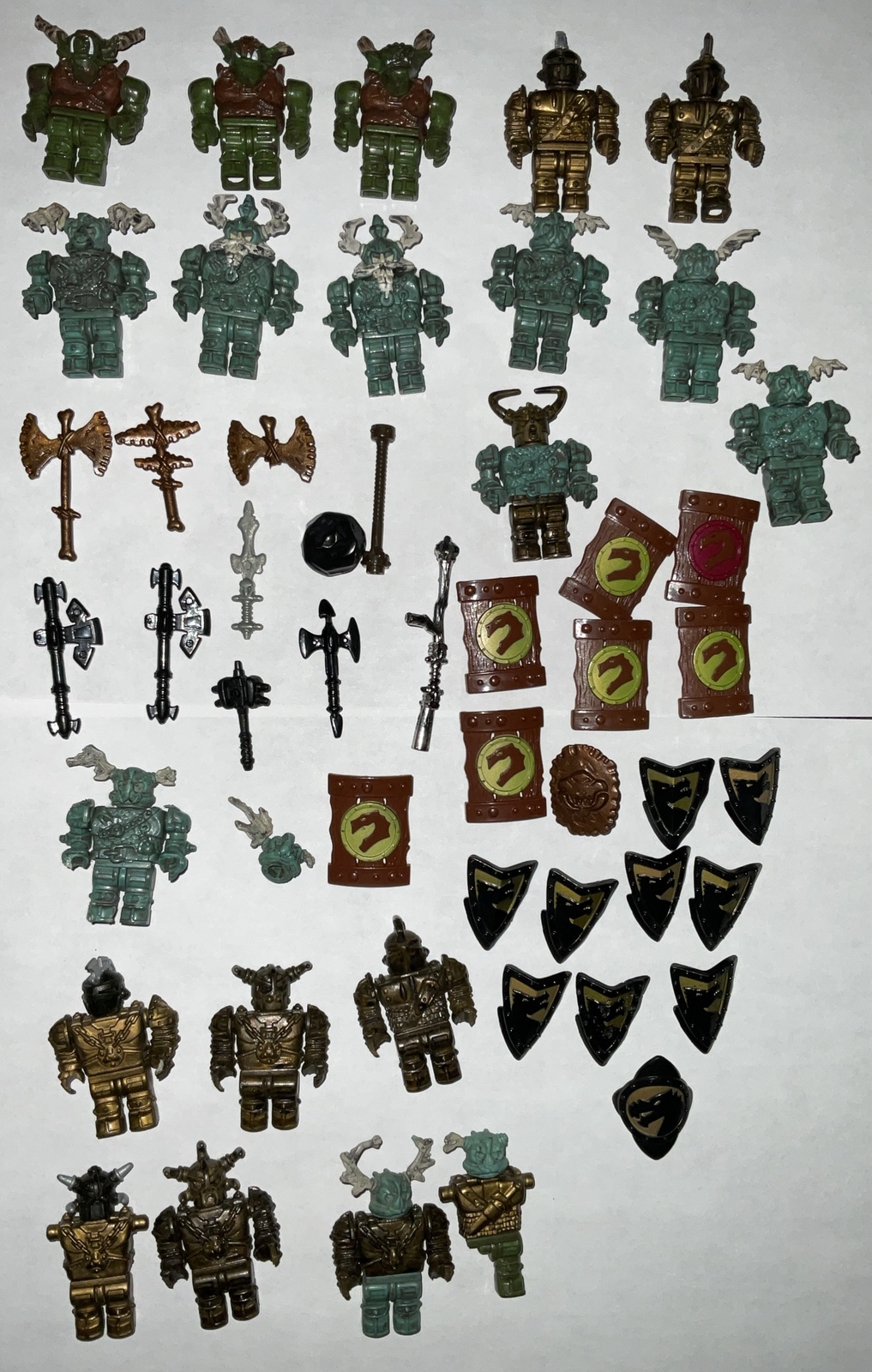 Lot of Vintage Mega Bloks Krystal Wars Knights Orcs Minifigures Weapons ...