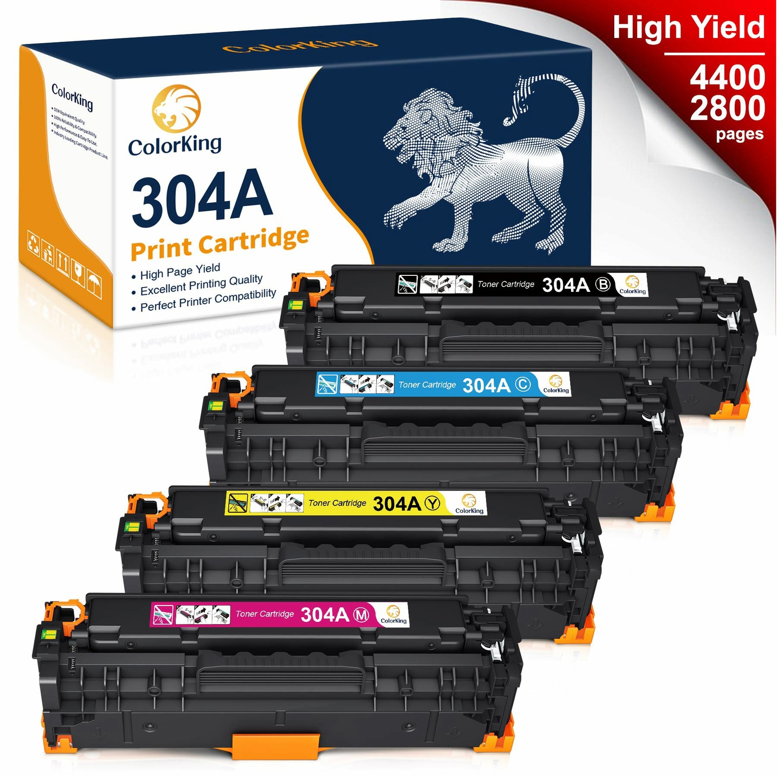 4PK CC530A Toner Set For HP 304A Color LaserJet CP2025DN CP2025N ...