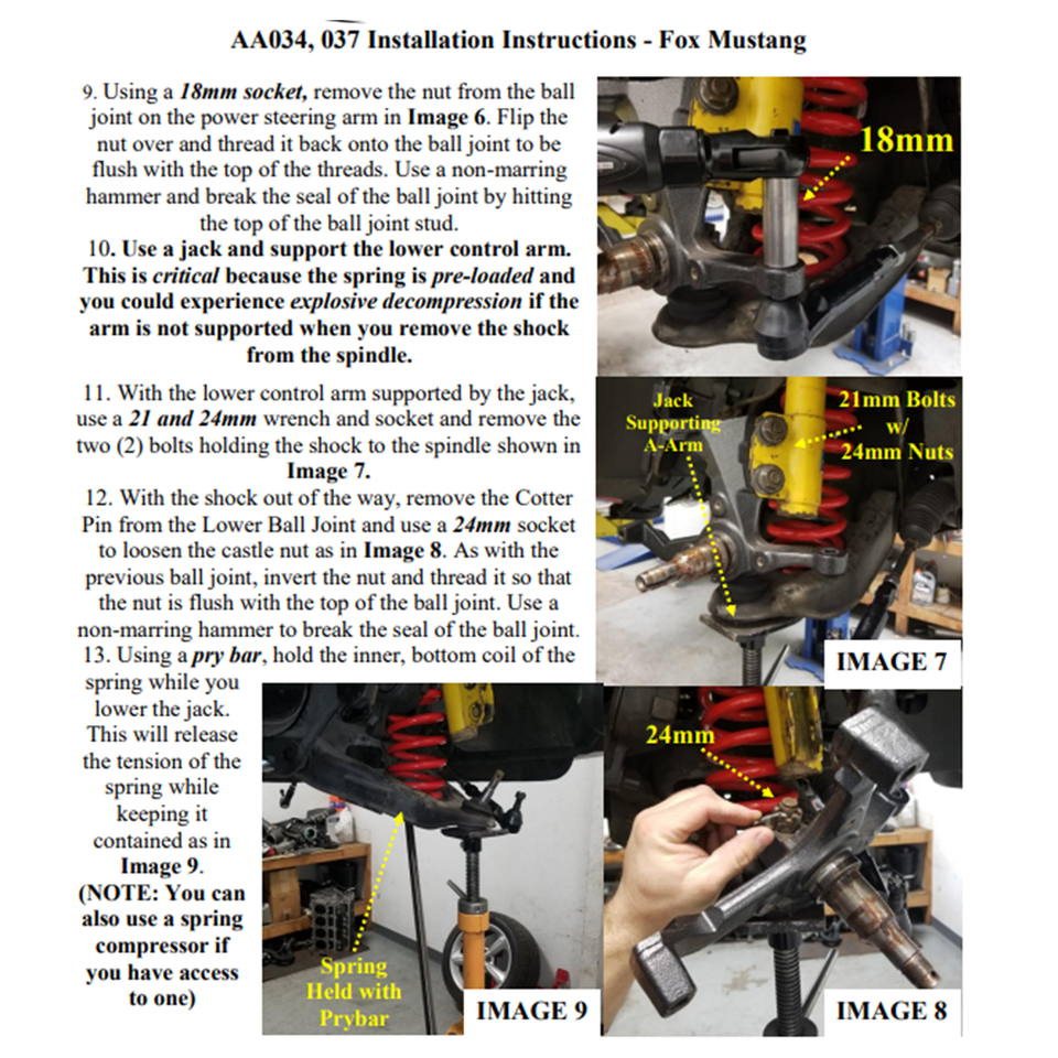 BMR Non-Adj Lower A-Arms Standard Ball Joint Spring Pocket Red For Ford ...