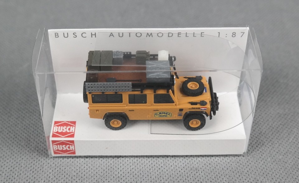 BUSCH 50329 (H0,1:87)Land Rover Defender, Camel Trophy 89 Team ...