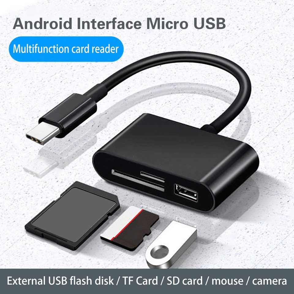 Micro Card Reader Type C Android Mobile Computer Function Otg2.0 Sd/Tf ...