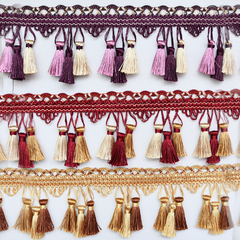 5.5M Fringe Tassel Lace Trim Upholstery Edging Trimming Ribbon DIY ...