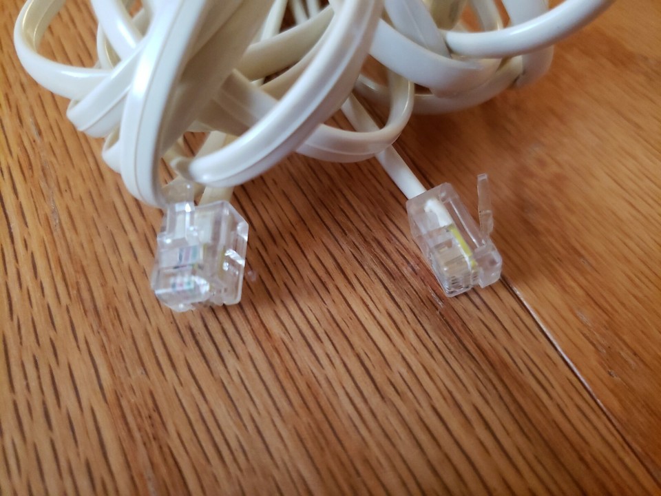 Telephone Line Cord Cable RJ11 DSL Modem Fax, Phone to Wall 24'ft ...