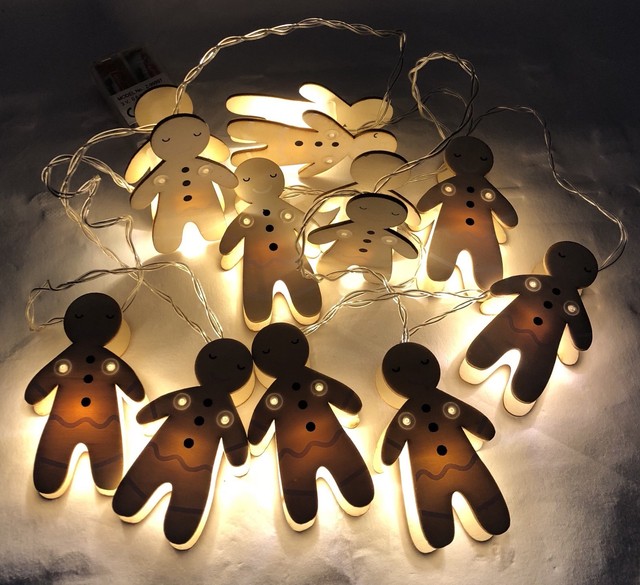 Christmas 10 LED Gingerbread Man Men Lights Indoor Light Xmas ...