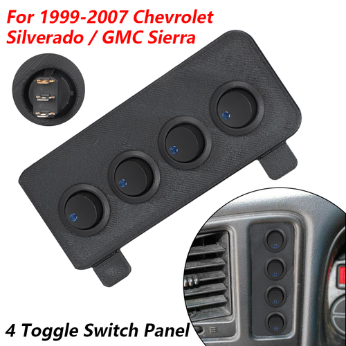 For Chevrolet Silverado GMC Sierra 4 Toggle Switch Panel 1999-2007 Blue ...
