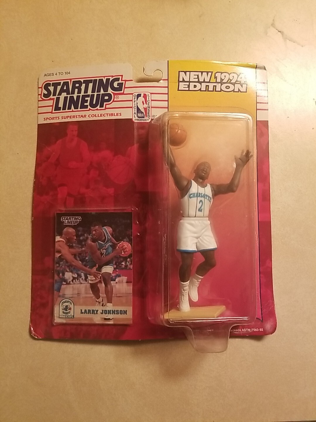 1994 LARRY JOHNSON Charlotte Hornets Starting Lineup Basketball (Masi C ...