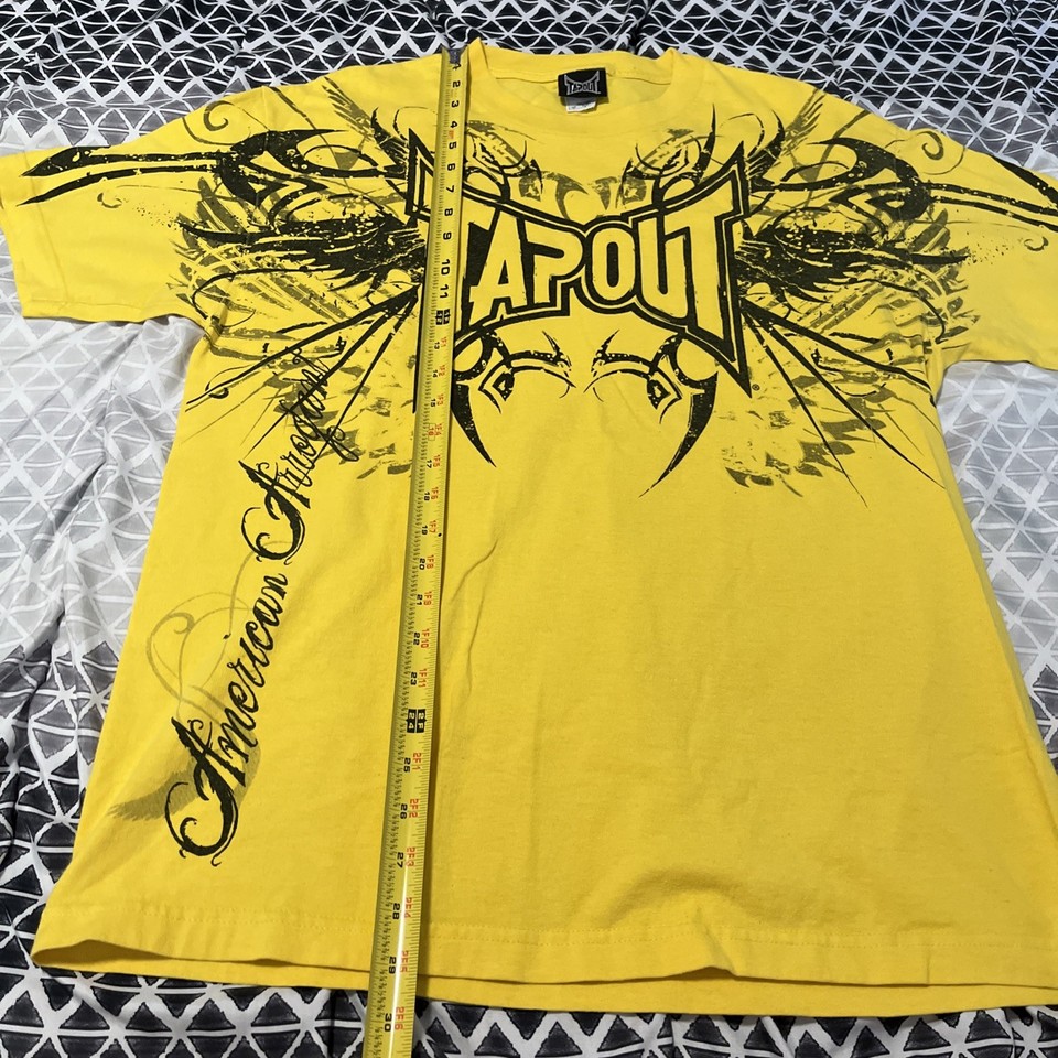 Vintage Y2K Tapout American Arrogant T Shirt Men's L Yellow Grunge ...