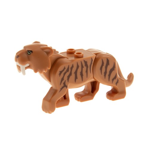 1x Lego Animal Cat Saber-Tooth Tiger Light Nougat Teeth Long White ...