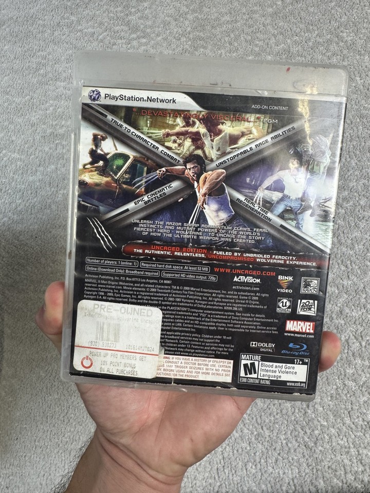 X-Men Origins Wolverine Uncaged Edition PS3 Video Game Complete Marvel ...