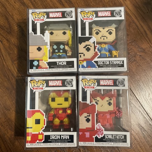 Funko Pop! Marvel 8-Bit- #1427-#1430 Thor Doctor Strange Iron Man ...
