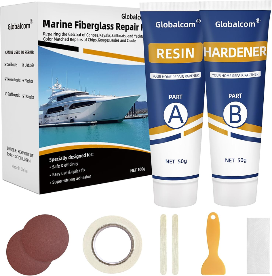 Fiberglass Boat Repair Kit White, Gel Coat Repair Kit for Boats, Marine ...