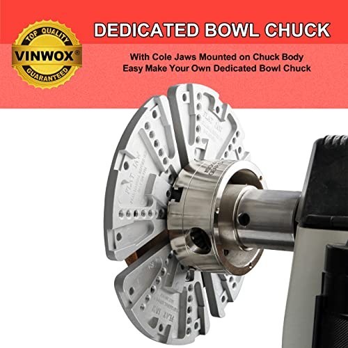 8-1/4” Wood Lathe Cole Jaw Set for Key Chuck & Scroll Chuck, Flat Jaw ...