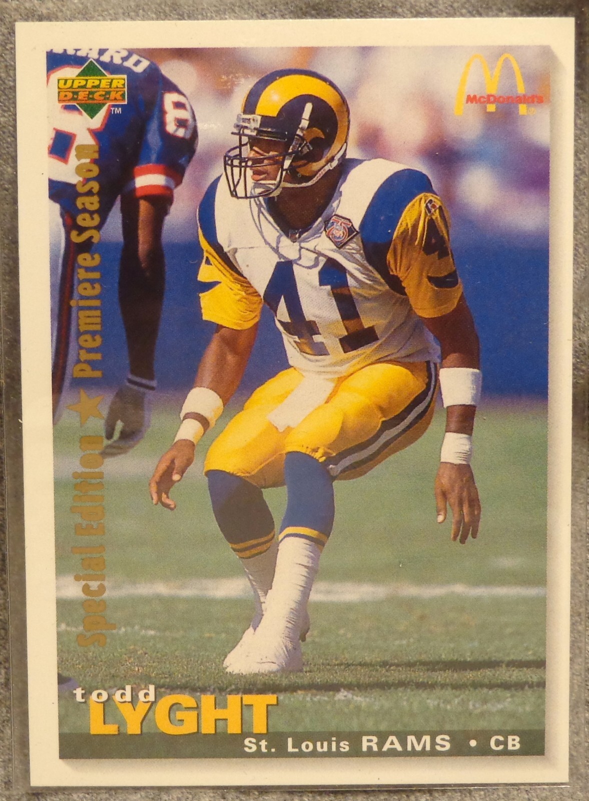 1995 Upper Deck McDonald's St. Louis Rams Todd Lyght - Notre Dame ...