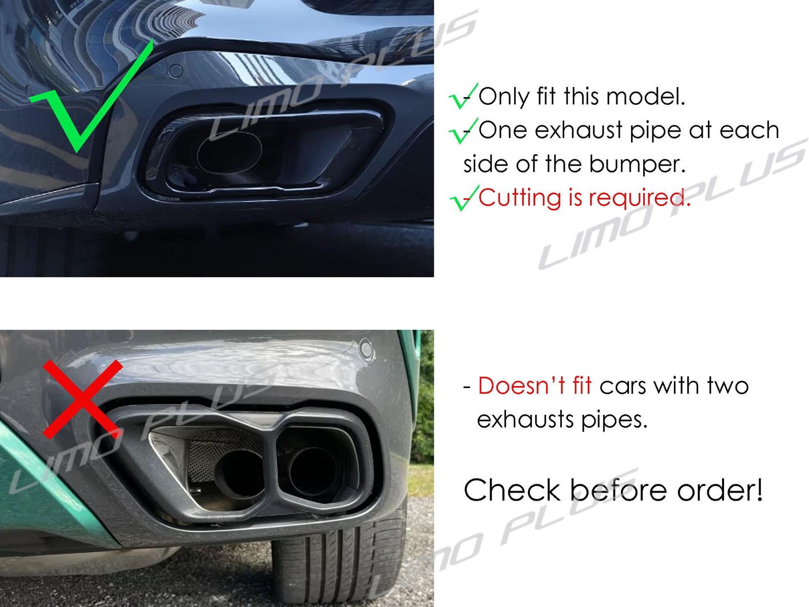 Gloss Black Exhaust Tips Replace for BMW X5 G05 X6 G06 X7 G07 40i ...